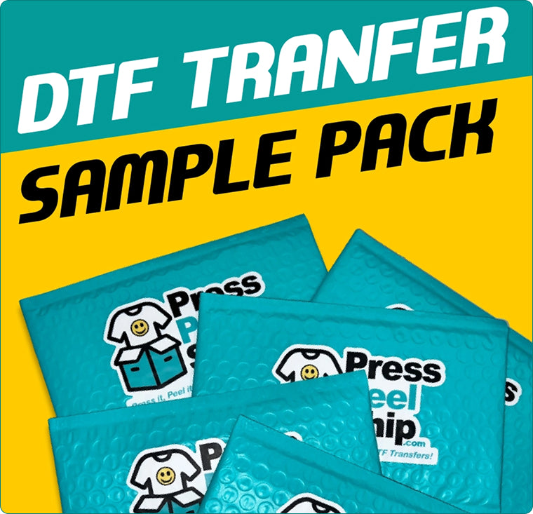 Free DTF Transfer Sample Pack - Press Peel Ship